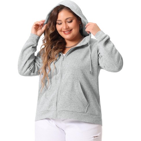 Agnes Orinda Women's Plus Size Long Sleeve Front Pockets Casual Hooded ...