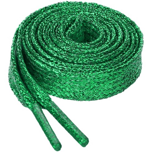 Allegra K Sneakers Glitter Shiny Metallic Flat Shoe Laces 1 Pair Green ...