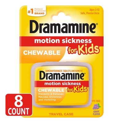 Dramamine Kids Chewable Motion Sickness Relief Tablets For Nausea ...