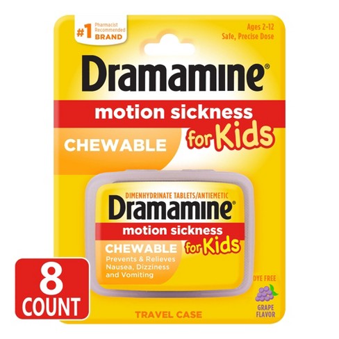Dramamine Kids Chewable Motion Sickness Relief Tablets For Nausea ...