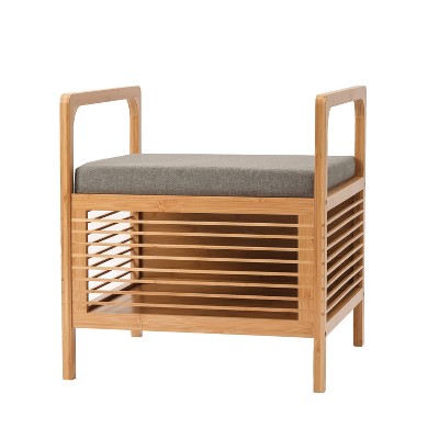 Lotus bamboo storage bench store