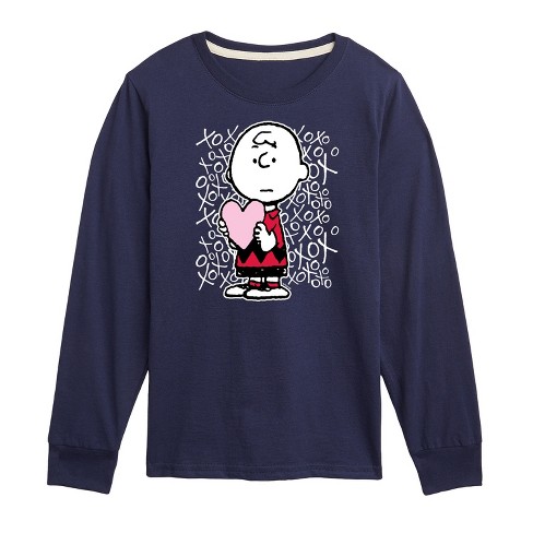 Peanuts Charlie Brown Xoxo Long Sleeve Graphic T-shirt - Navy - 4t : Target