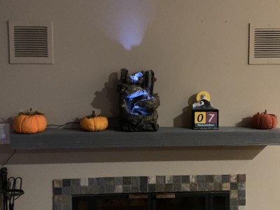 14" 5-tier Rainforest Fountain With Led Lights - Brown - Alpine ...