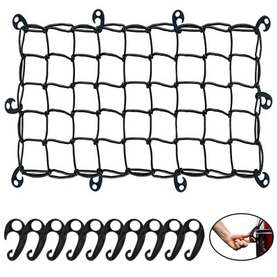 Mockins 36" X 20" Heavy Duty Bungee Net|stretches To 84" X 40" - Black ...