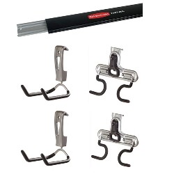 Rubbermaid Fasttrack Garage Storage System 5 Piece All In One Rail And Hook Kit (2 Pack) : Target