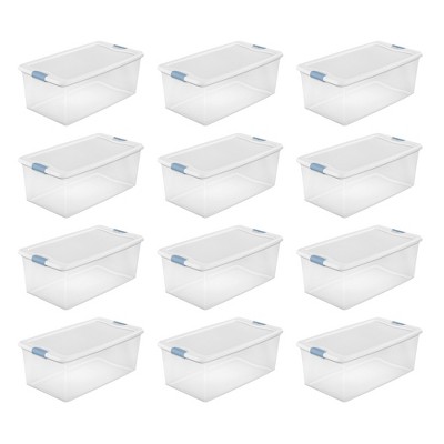 Sterilite 66 Qt Clearview Latch Storage Box, Stackable Bin With ...
