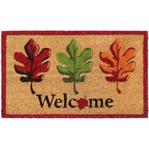 Rugsmith Multi Machine Tufted Welcome Fall Leaves Doormat : Target