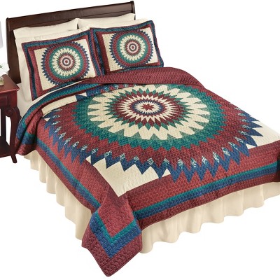 Collections Etc Center Circle Medallion Patchwork Style Quilt Twin ...
