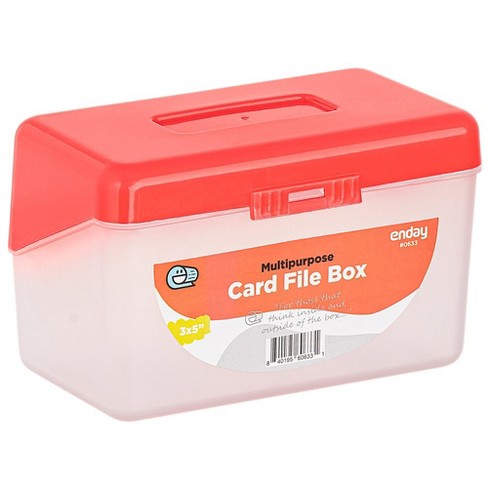 Enday Multi-purpose 3" X 5" Card File Box, Red : Target