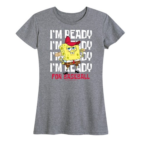 Women's Spongebob Squarepants Ready For Baseball Short Sleeve Graphic T ...