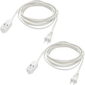 Cmple - 2 Pack 3-Outlet Extension Power Cord 6ft 2-Prong Outlet ...