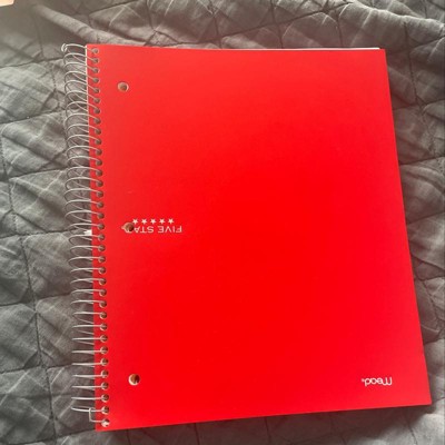 Five Star 5 Subject College Ruled Spiral Notebook (colors May Vary ...