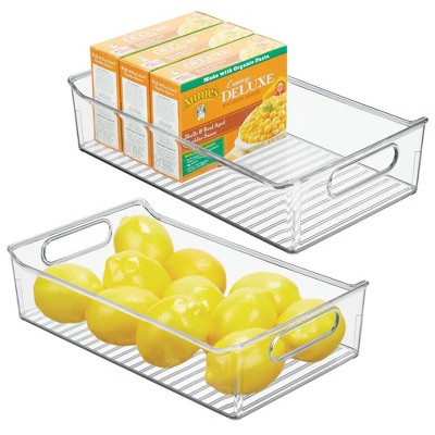 Mdesign Plastic Kitchen Pantry Food Storage Bin With Handles, 2 Pack ...