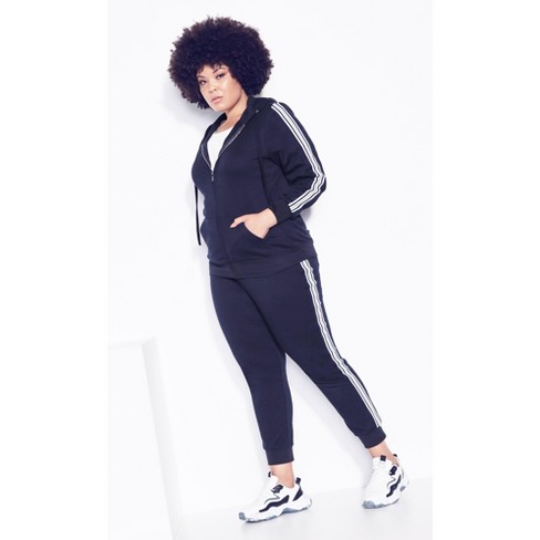 Zim & Zoe | Women's Plus Size Zip Track Jacket Navy - 14w/16w : Target