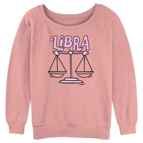 Junior's Women Lost Gods Zodiac Libra Art Symbol Sweatshirt - Desert Pink - X Large : Target