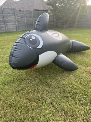 Poolmaster Jumbo Whale Rider Inflatable Swimming Pool Float - Gray ...