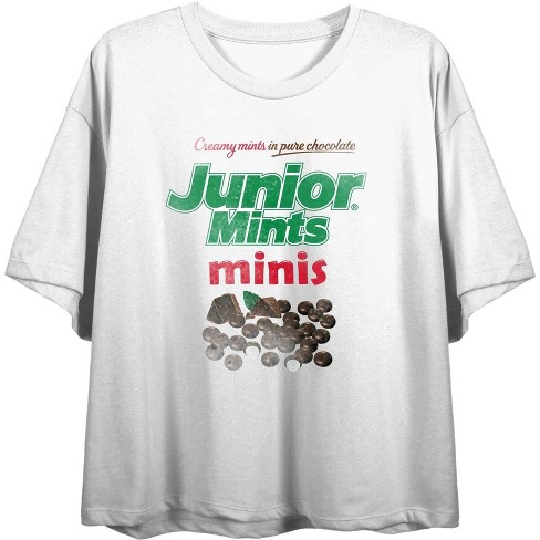 Junior Mints Minis Logo Women's White Cropped Tee : Target