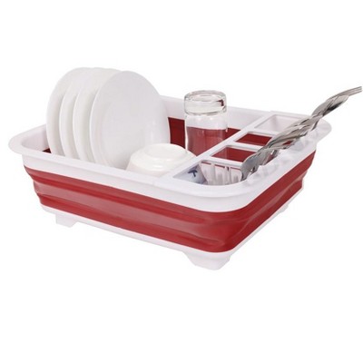 J&V TEXTILES Collapsible Dish Drying Rack - Popup for Easy Storage ...