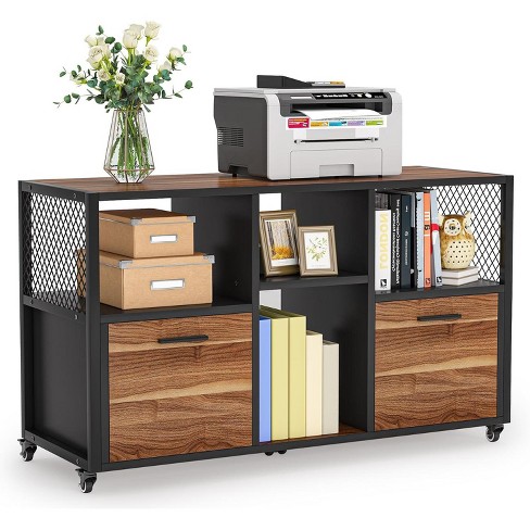 Tribesigns 2 Drawer Wood File Cabinet, Mobile Lateral Filing Cabine ...