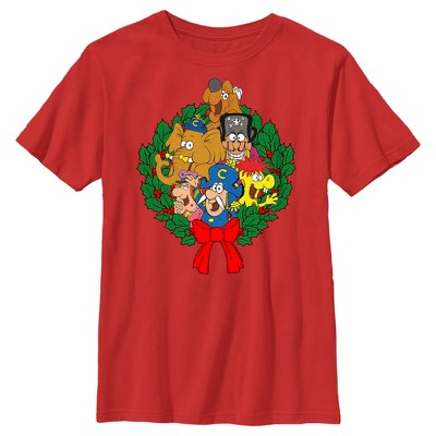 Boy's Cap'n Crunch Christmas Crew Wreath T-shirt - Red - Large : Target