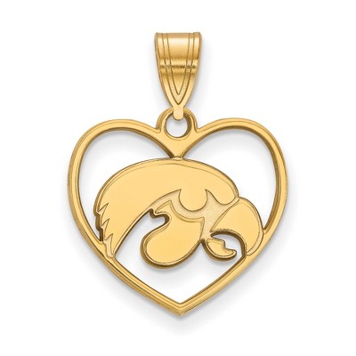 Black Bow Jewelry 14k Yellow Gold Plated Sterling Silver Iowa Hawkeyes ...
