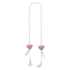 Unique Bargains Artificial Crystal Solid Heart Car Rear View Mirror ...