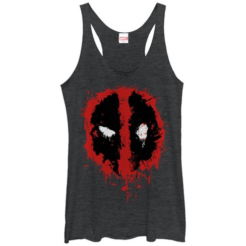 Women's Marvel Deadpool Splatter Icon Racerback Tank Top - Black ...