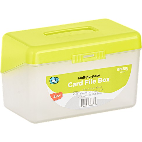 Enday Multi-purpose 3" X 5" Card File Box, Green : Target