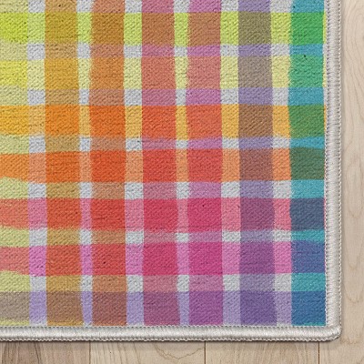 Crayola Multi Plaid 5' X 7' Multicolor Area Rug By Well Woven : Target