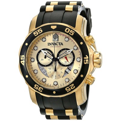 Invicta 17566 Men's Pro Diver Quartz Gold Tone Dial Chronograph Watch ...
