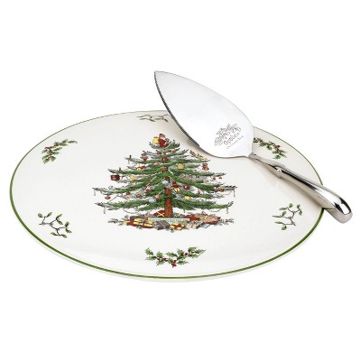 Spode Christmas Tree 4 Piece Stoneware Serving Set, 12-inch Tree Shaped ...