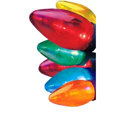 Ge Staybright 25 Led C-9 Christmas Lights Multi Color With Green Wire ...