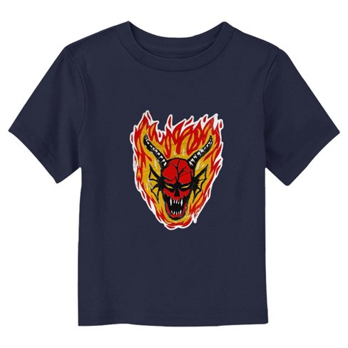Toddler's Stranger Things Hellfire Club Demon Face T-shirt - Navy Blue ...