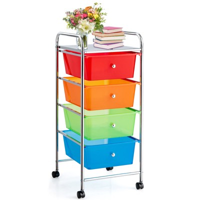 Metal 4-tier Cart With 6 Bins On Casters - Storied Home : Target