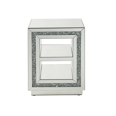 18" Noralie Mirrored Accent Table Faux Diamonds - Acme Furniture ...