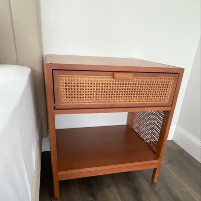 Minsmere Caned Accent Table With Drawer Threshold Target
