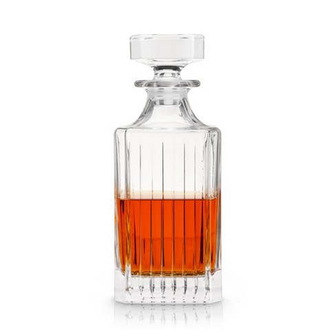 Viski Reserve Crystal Liquor Decanter - Cut Crystal Carafe With Stopper ...
