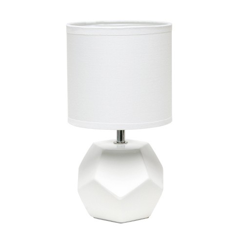 Round Prism Mini Table Lamp With Matching Fabric Shade White - Simple ...