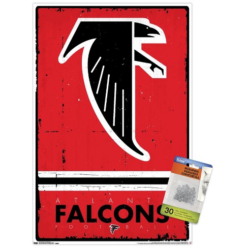 Trends International Nfl Atlanta Falcons - Retro Logo 15 Unframed Wall ...