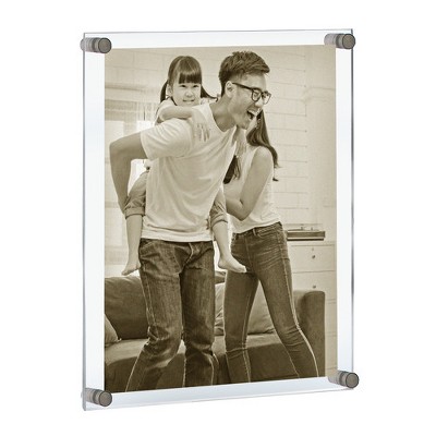 Azar Displays Floating Acrylic Wall Frame With Silver Stand Off Caps ...