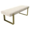 Vant Upholstered Bed Bench - Micro Suede Neutral Sand - Burnished Brass ...