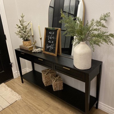 East Bluff Woven Drawer Console Table Black - Threshold™ Designed With ...