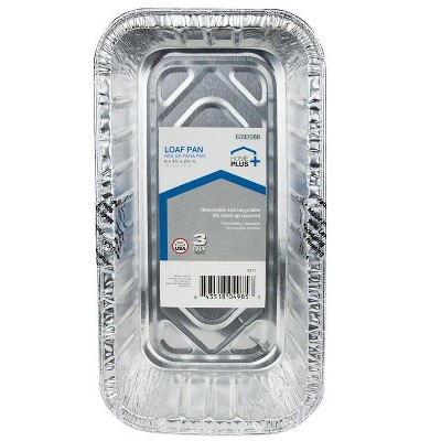 Home Plus Durable Foil 3-3/4 In. W X 8 In. L Loaf Pan Silver 3 Pk (case ...