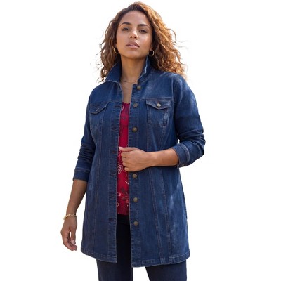 Catherines Right Fit Stretch Denim Long-Length Jacket : Target
