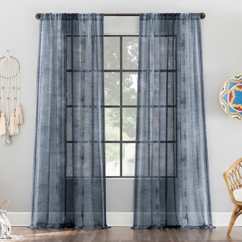 Archaeo Sheer Shibori Striped Linen Blend Curtain Panel : Target
