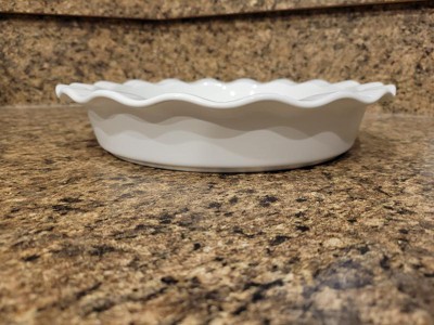 9" Round Stoneware Ruffle Pie Dish Sage Green - Figmint™ : Target