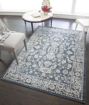 Rugs America Elise Et600a Blue Ivory Transitional Blue Area Rug, 5'3"x7 ...