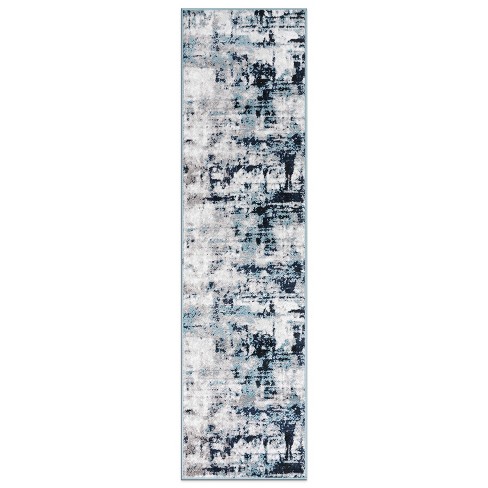World Rug Gallery Modern Abstract Reflections Area Rug - Blue 2'x7 ...
