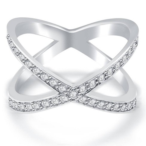 Pompeii3 3/8ct Diamond Cris Cross Over Ring White Gold - Size 8.5 : Target
