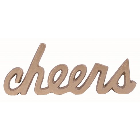 Transpac Metal 7.25 In. Gold Everyday Cheers Decor : Target